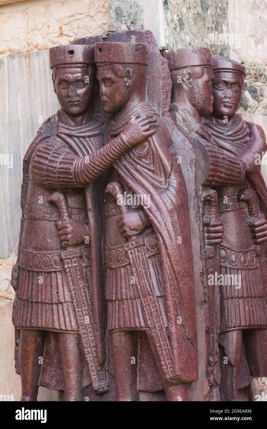 The Tetrarchs is a famous porphyry sculpture of four Roman emperors ...