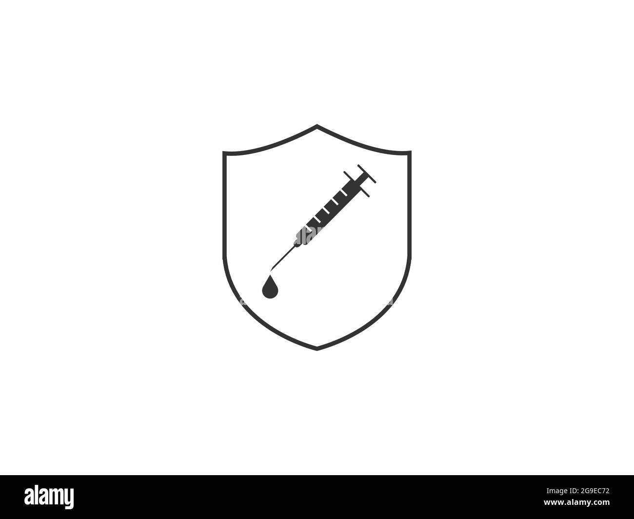 Vaccination, shield, covid-19 icon. Vector illustration. Flat design ...