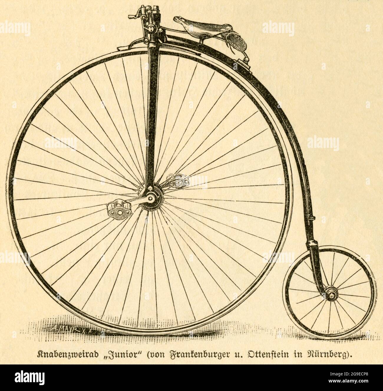 Germany, Bavaria, Nuremberg, history of bicycles, high wheel for boys ...