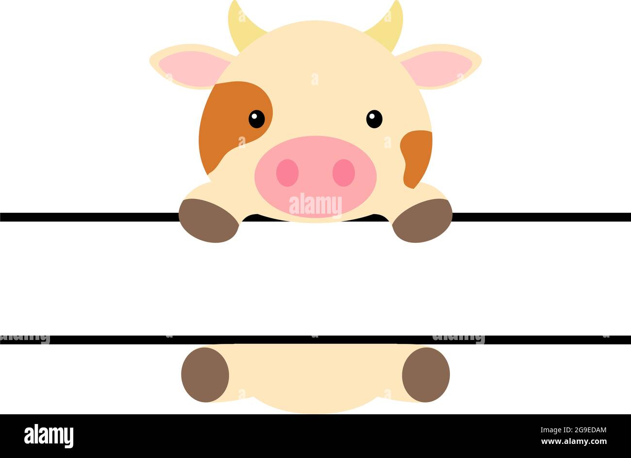 Cute cow split monogram. Funny cartoon character for shirt ...