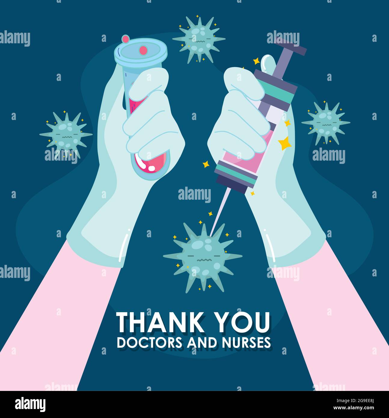 Thank lettering nurses Stock Vector Images - Alamy