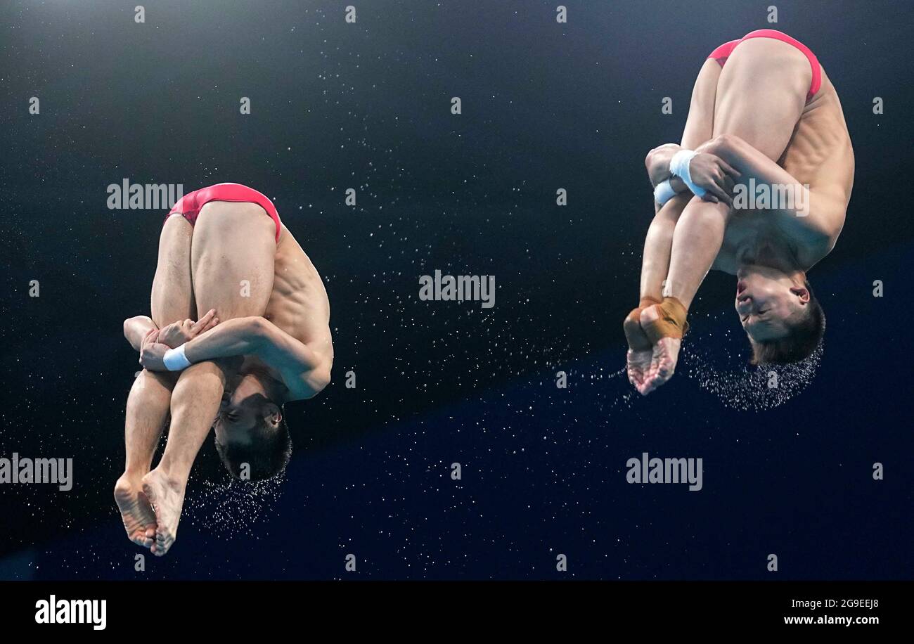 Tokyo, Japan. 26th July, 2021. Cao Yuan and Chen Aisen of China compete ...