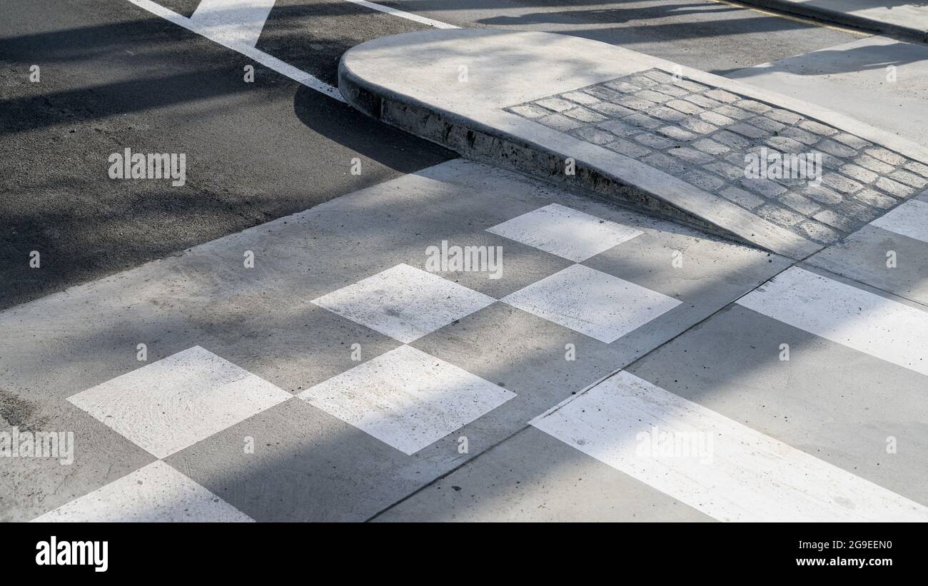 Modern raised road crossing at daylight Stock Photo - Alamy