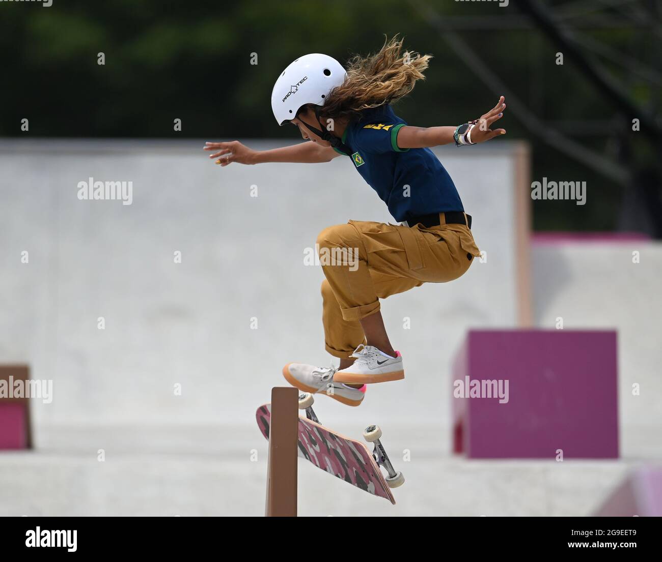 Tokyo, Japan. 26th July, 2021. Rayssa Leal of Brazil competes during ...