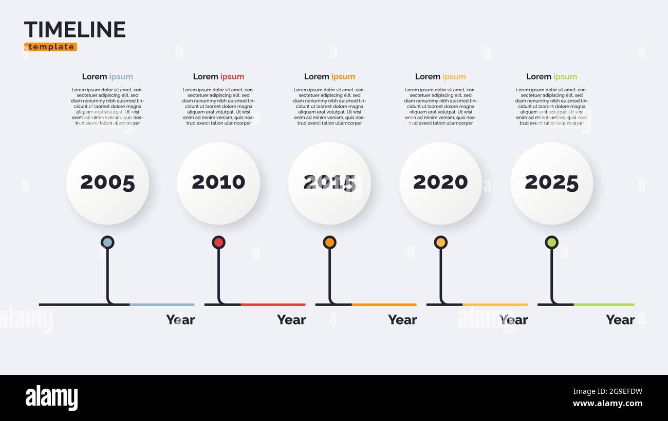 Vector timeline minimal infographic concept template with five periods ...