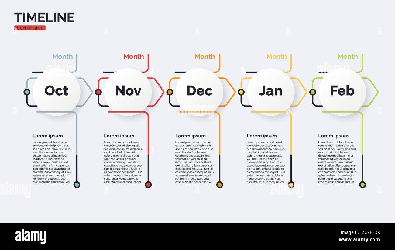 Vector timeline minimal infographic concept template with five periods ...