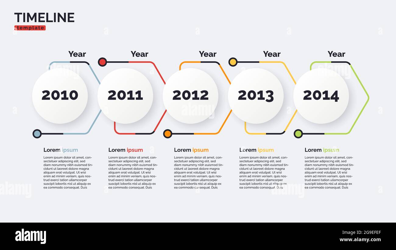 Vector timeline minimal infographic concept template with five periods ...