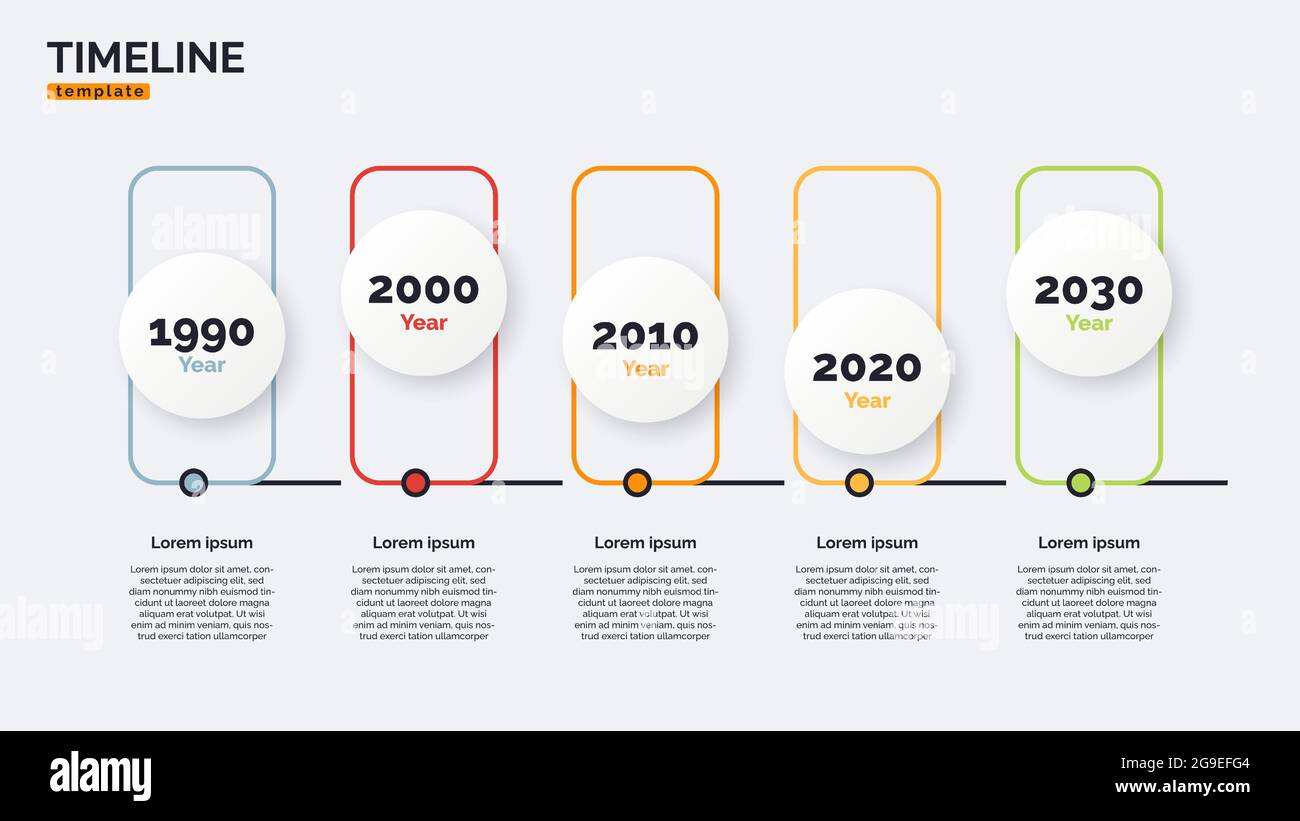 Vector timeline minimal infographic concept template with five periods ...