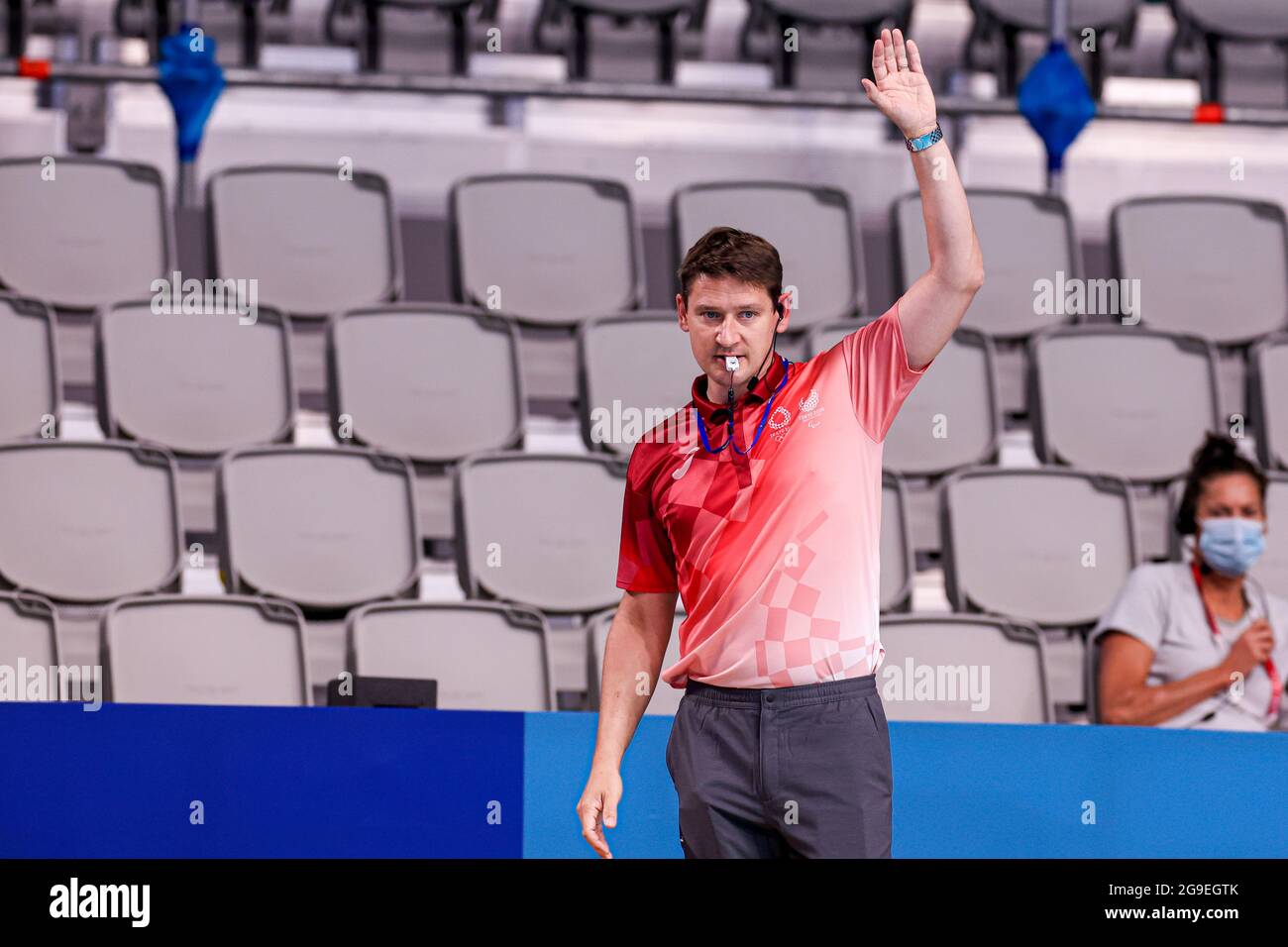 TOKYO, JAPAN - JULY 26: Referee Sebastien Dervieux (FRA) during the ...