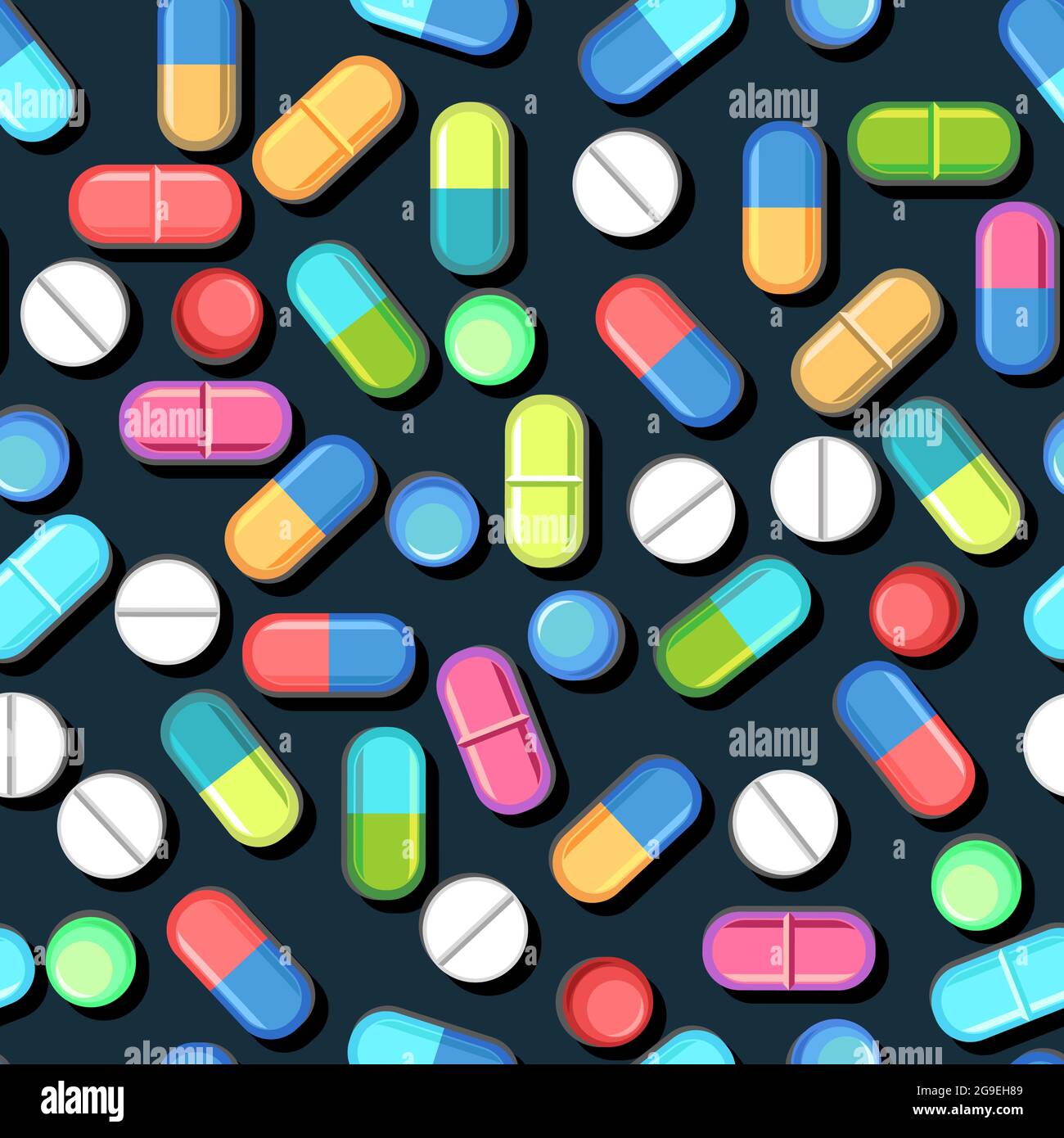 Medicines seamless pattern. Illustration with pills. Concurrency ...