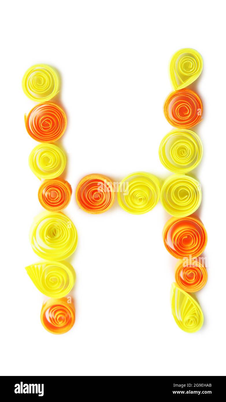 The letter "H" is made of quilling isolated on white Stock Photo - Alamy