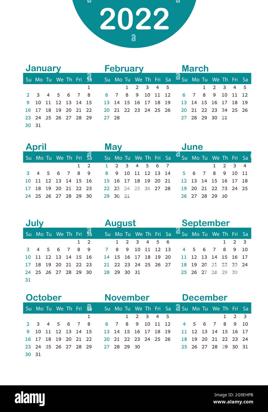 Vertical blue pocket calendar on 2022 year. template calendar for ...
