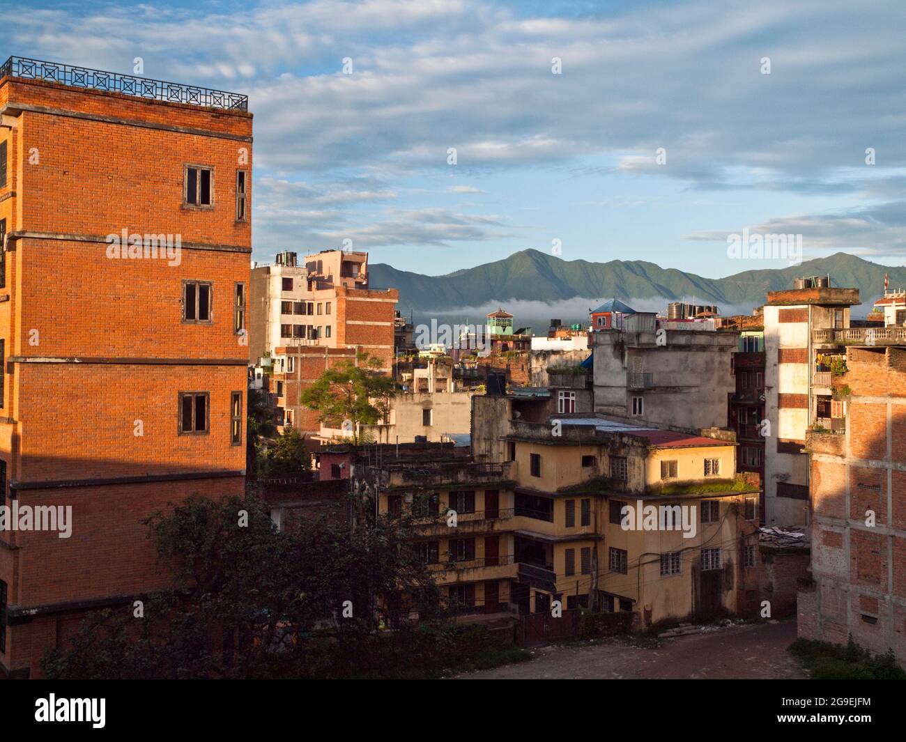 Thamel buildings at sunrise, Kathmandu, Nepal Stock Photo - Alamy