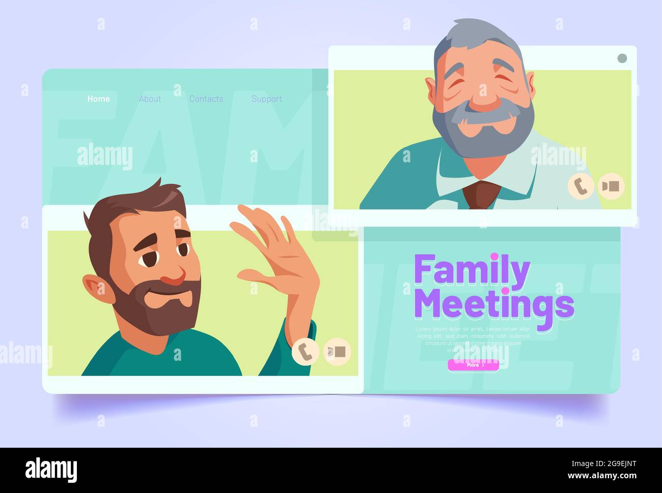 Family video call Stock Vector Images - Alamy