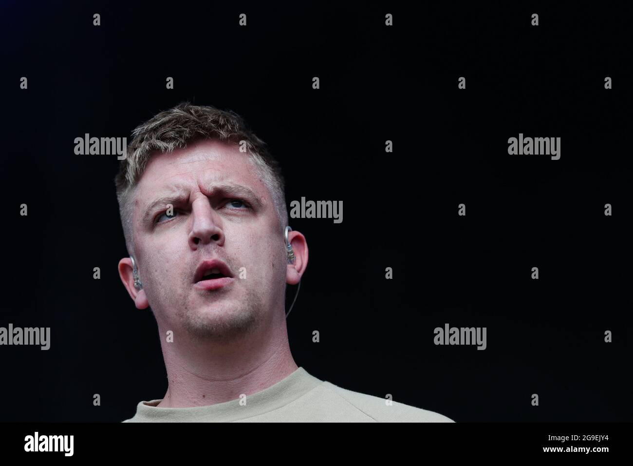 Jonny Yerrell of The Reytons perform on the main stage during day three ...