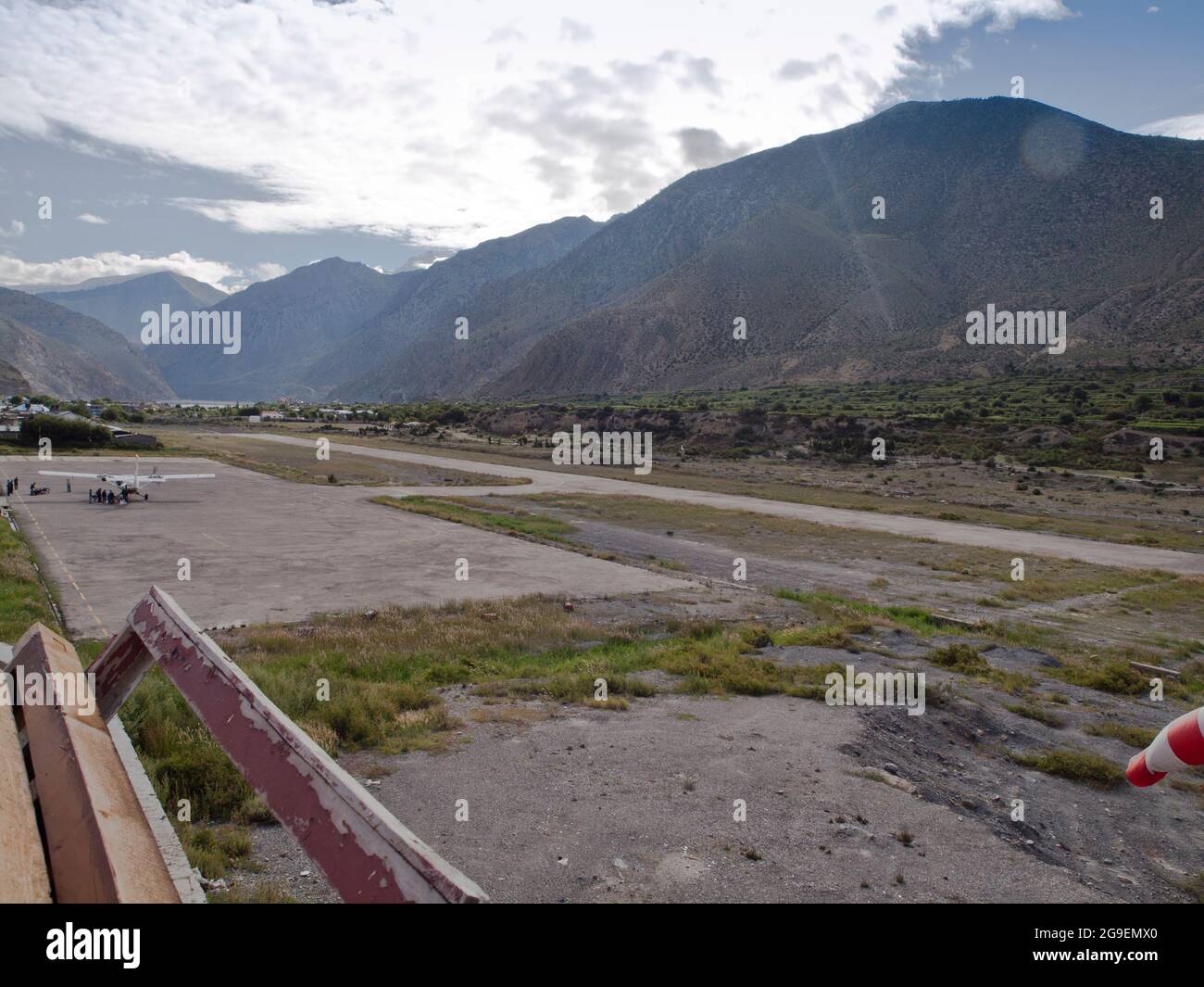Runway 06/24 Jomsom Airport, Mustang, Nepal Stock Photo - Alamy