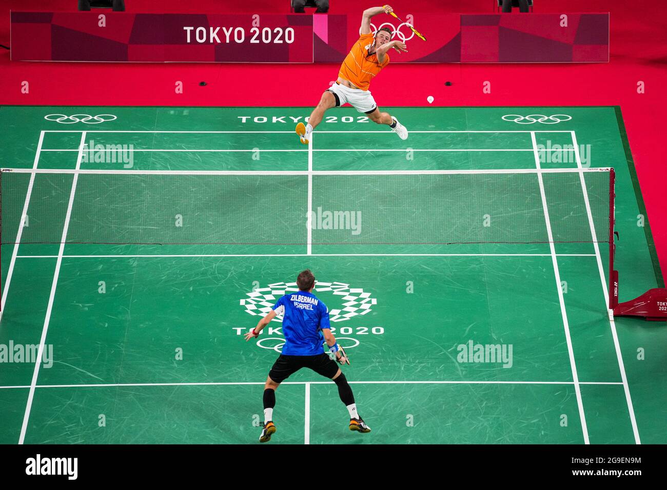 TOKYO, JAPAN - JULY 26: Misha Zilberman of Israel and Mark Caljouw of ...