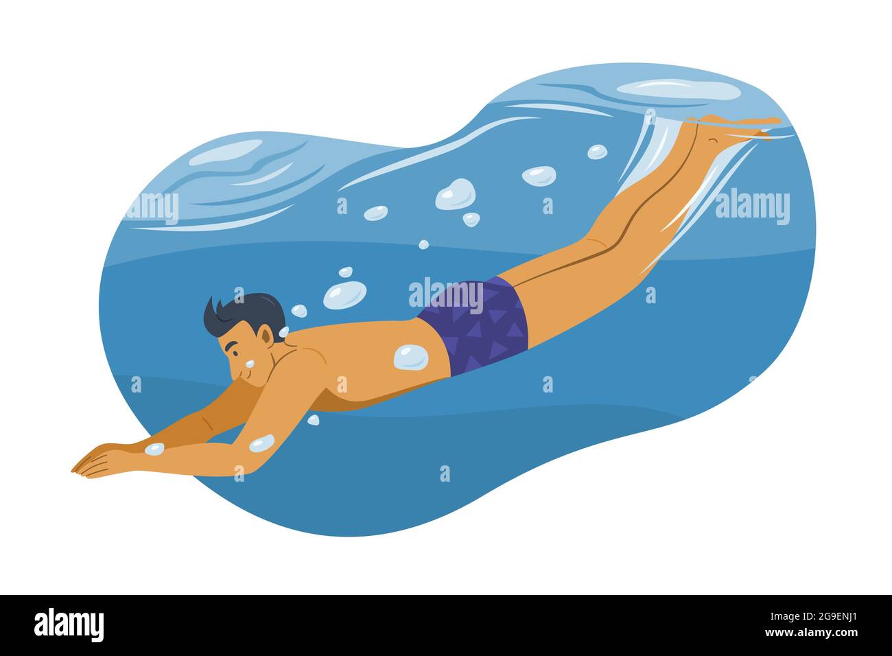 Man Diving Into Under the Water Stock Vector Image & Art - Alamy