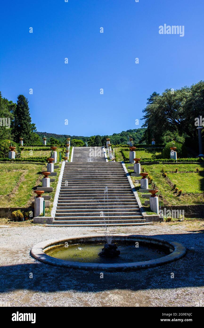 Stairs in Miramare Castle Garden on a Sunny Day Stock Photo - Alamy
