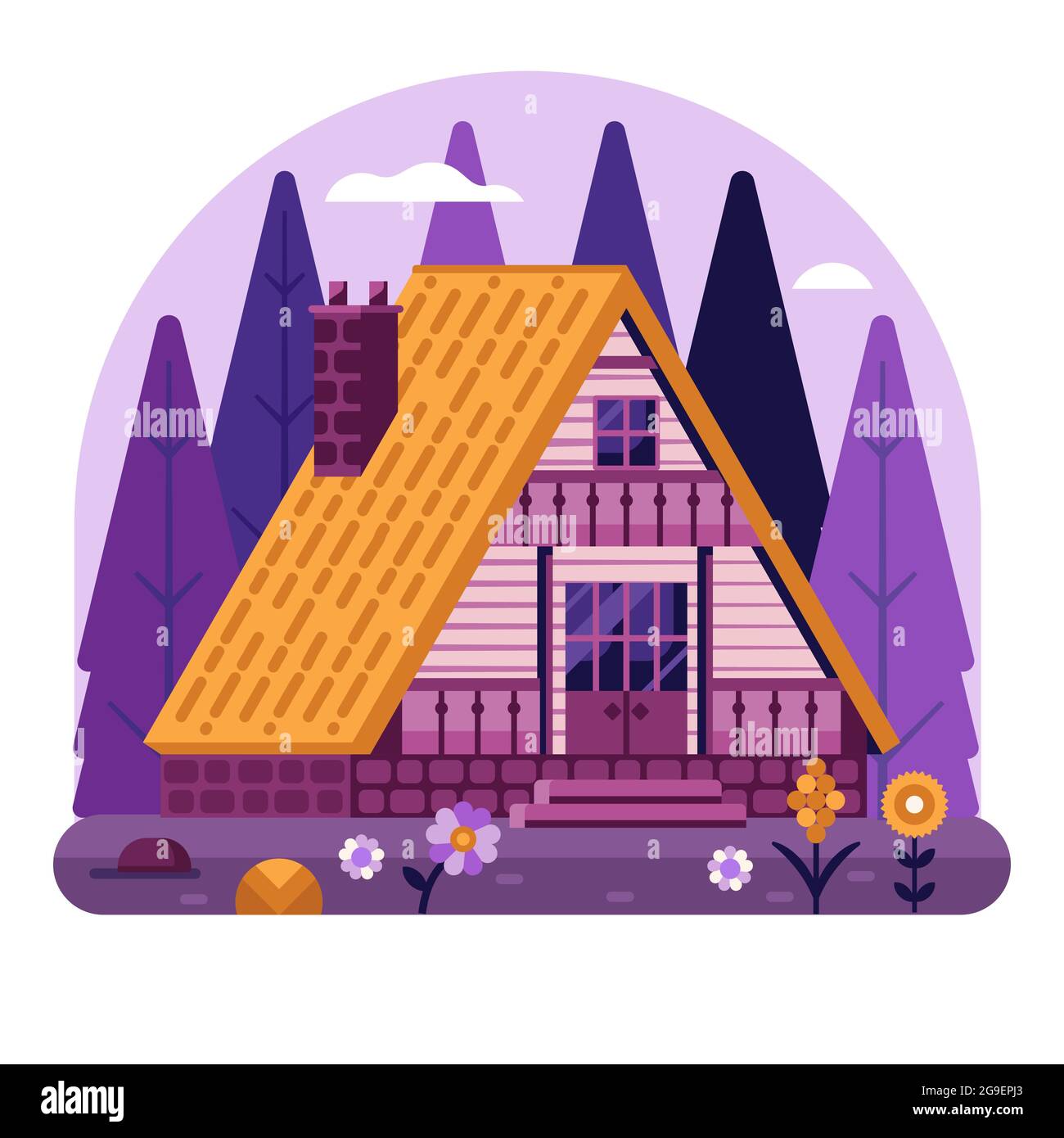 Small wooden summer cabin Stock Vector Images - Alamy
