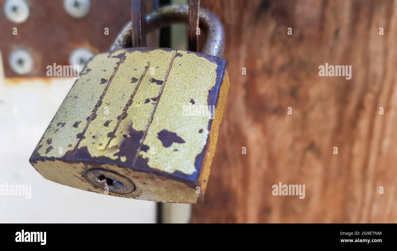 metal door with lock, texture and background. Background texture of an ...