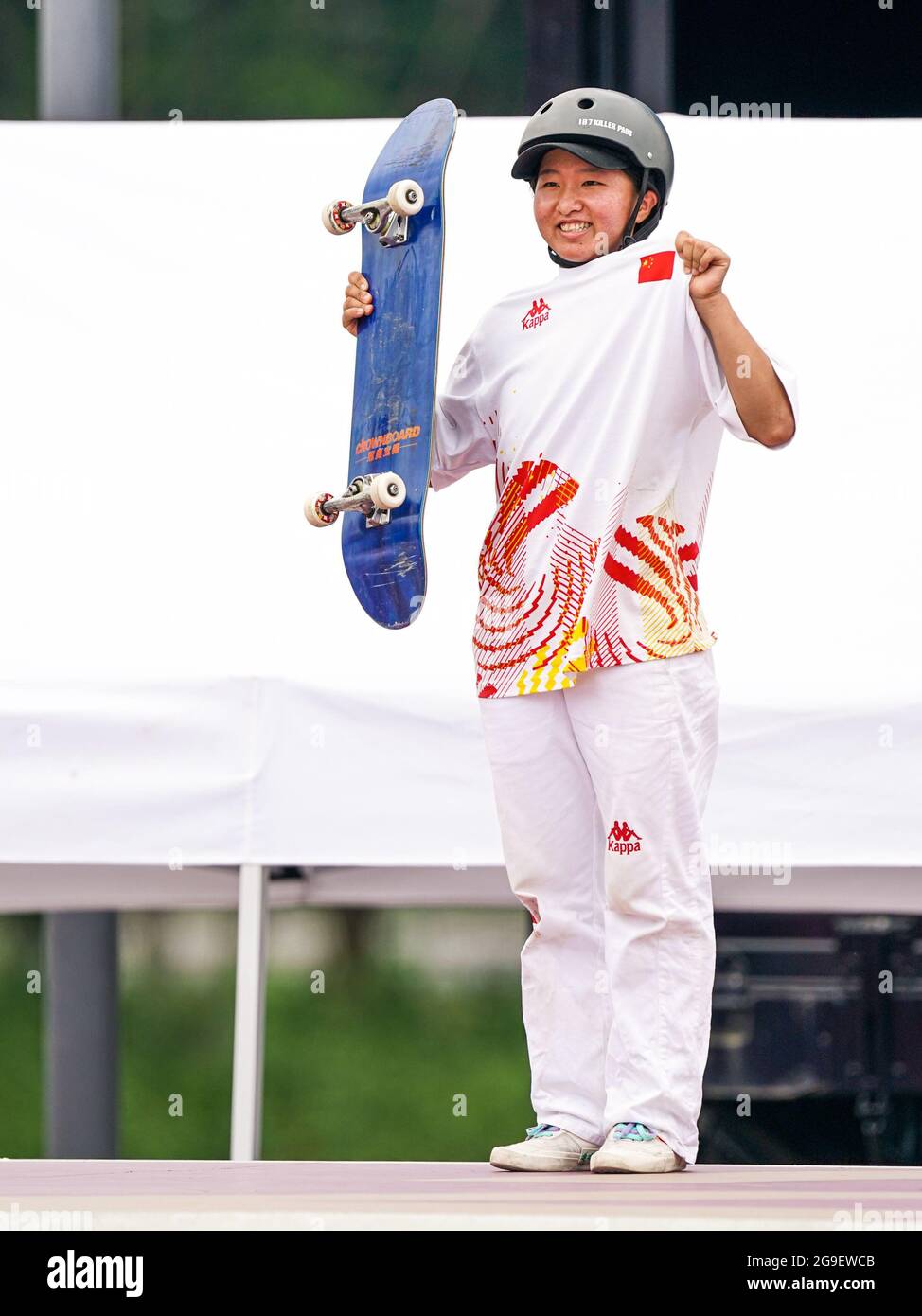 TOKYO, JAPAN - JULY 26: Wenhui Zeng of China competing on Women's Street Final during the Tokyo ...