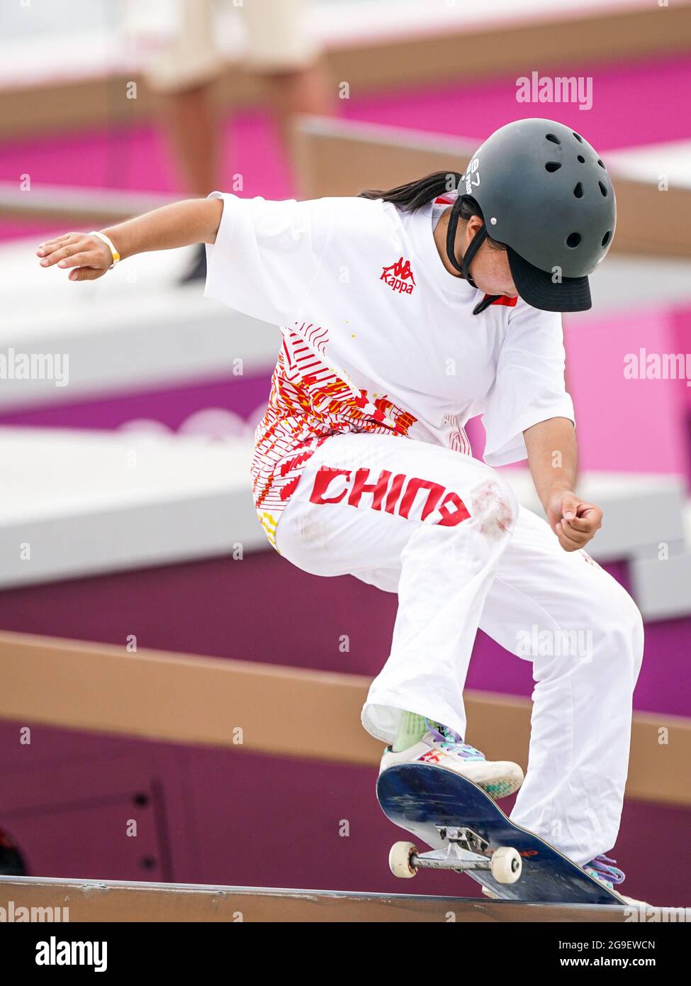 TOKYO, JAPAN - JULY 26: Wenhui Zeng of China competing on Women's Street Final during the Tokyo ...