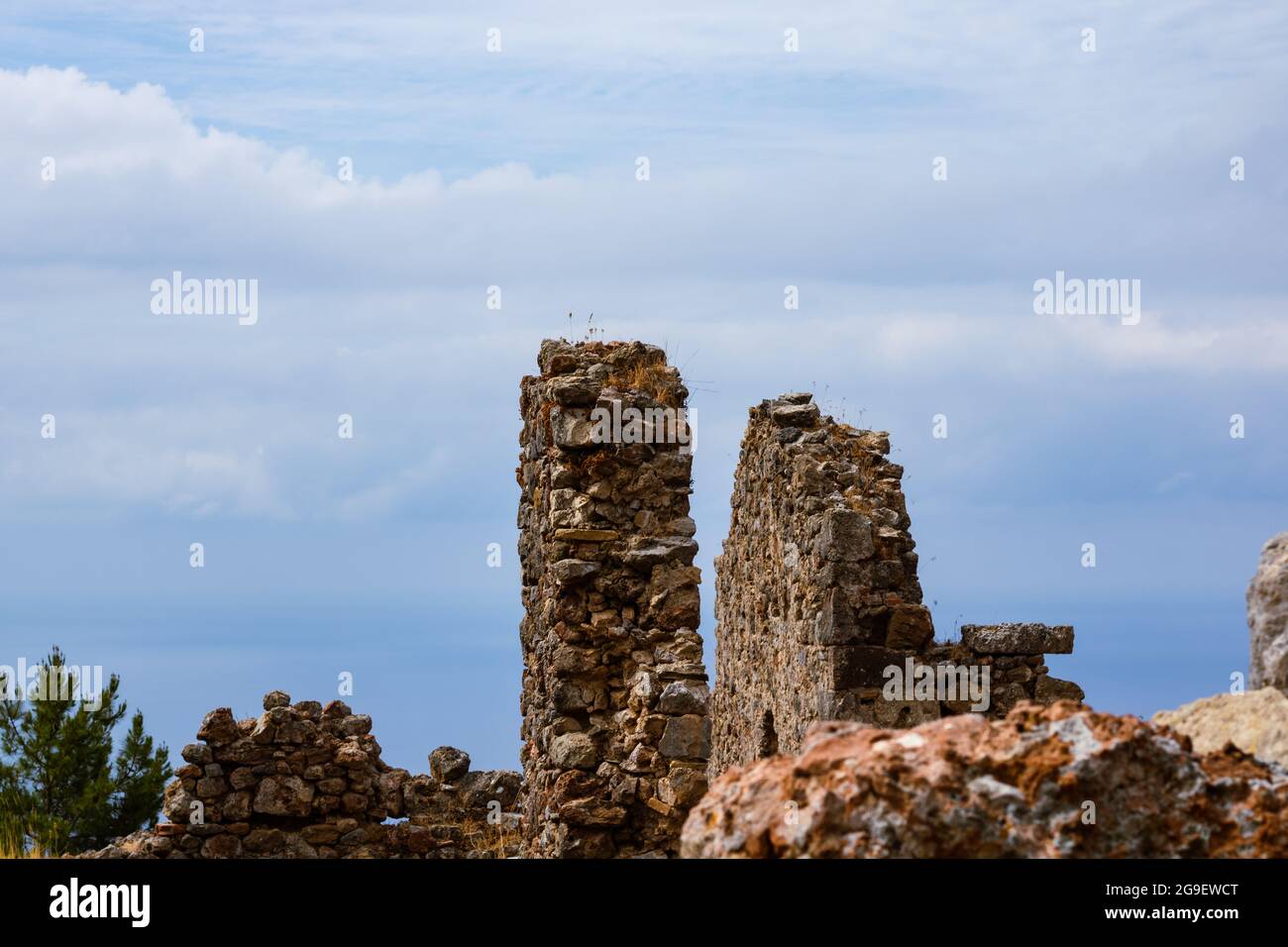 Syedra ancient city ruins in Alanya Antalya Turkey. Syedra ruins. Roman ...