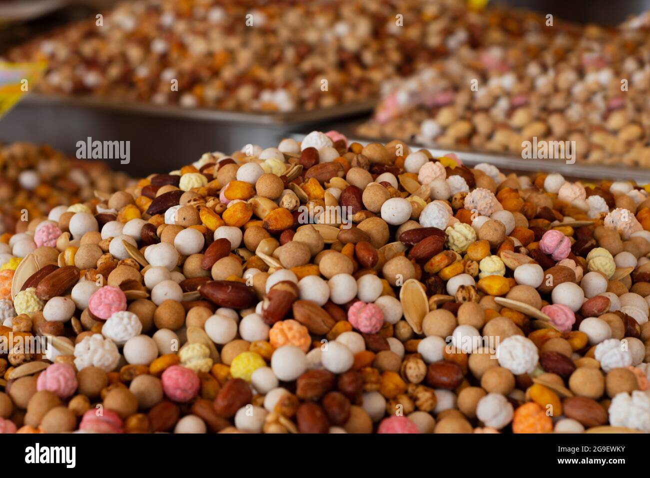 traditional turkish cuisine, nuts and other snacks. chickpeas, pumpkin ...