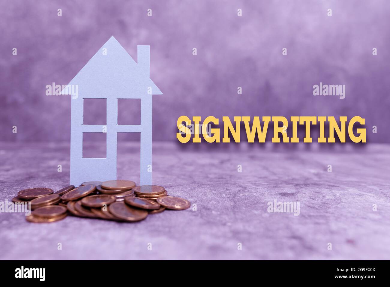 Text showing inspiration Signwriting. Business approach any type of ...