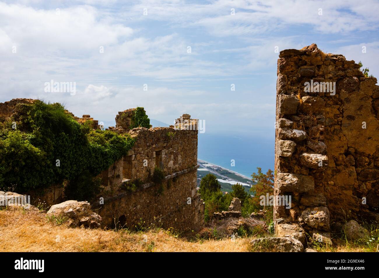 Syedra ancient city ruins in Alanya Antalya Turkey. Syedra ruins. Roman ...