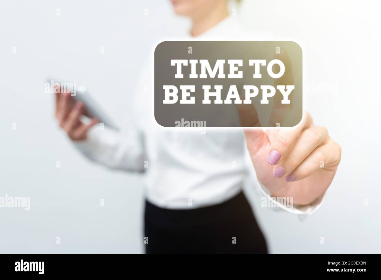 Writing displaying text Time To Be Happy. Conceptual photo meaningful ...