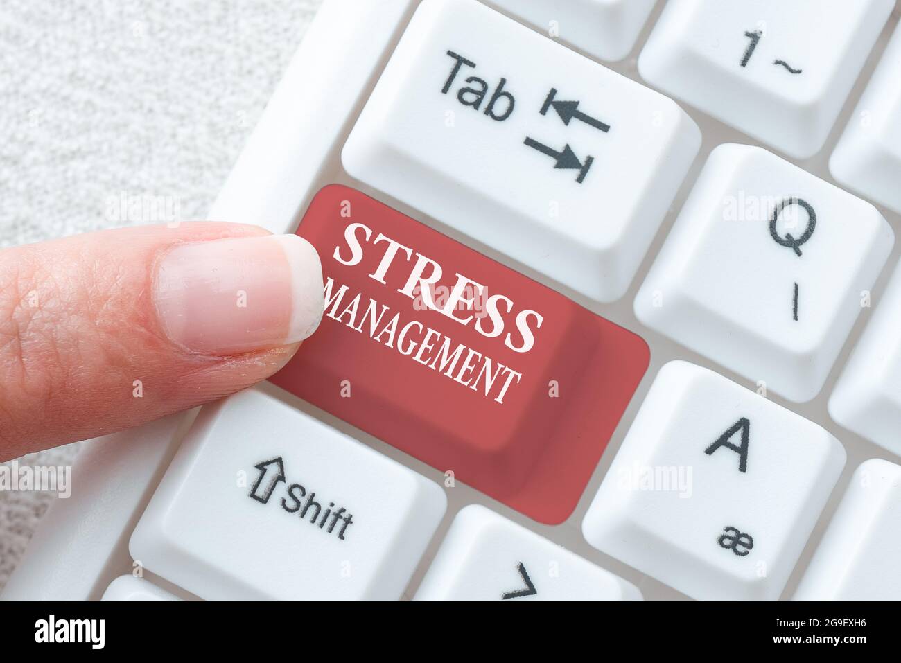 Conceptual caption Stress Management. Business showcase method of ...