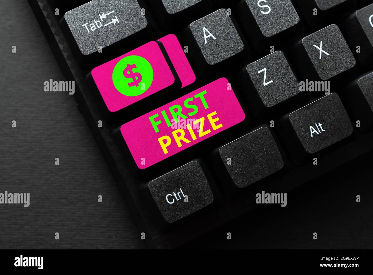 Handwriting text First Prize. Conceptual photo most coveted prize that ...