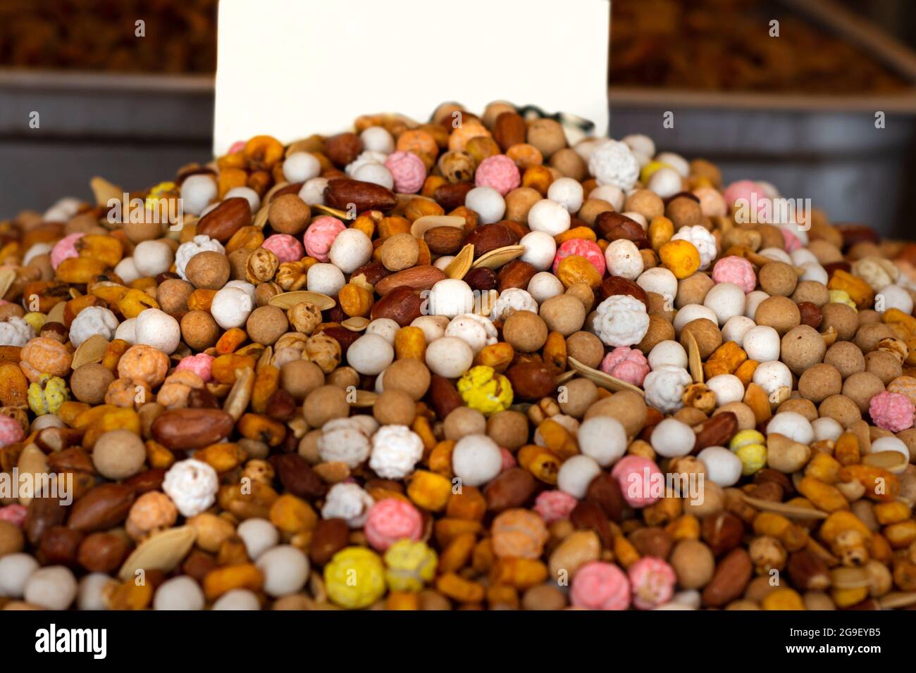 traditional turkish cuisine, nuts and other snacks. chickpeas, pumpkin ...