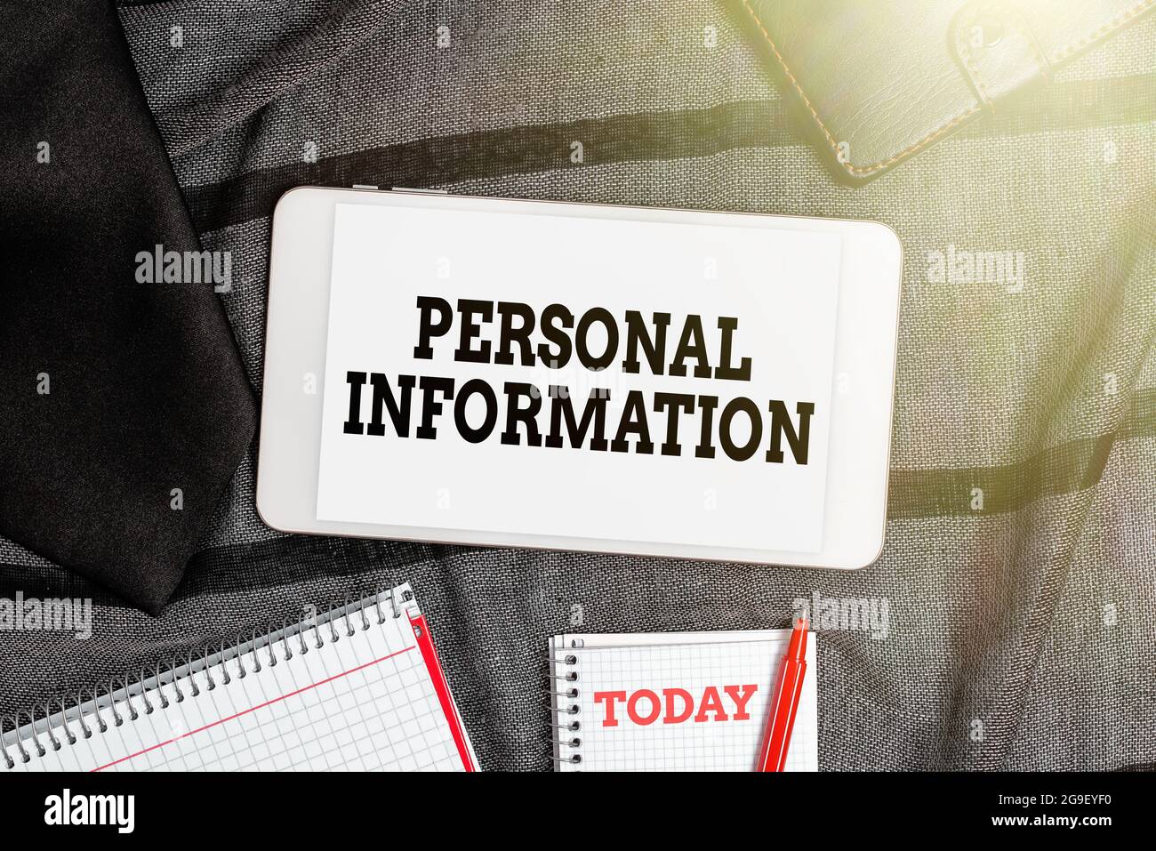 Hand writing sign Personal Information. Word for recorded information ...