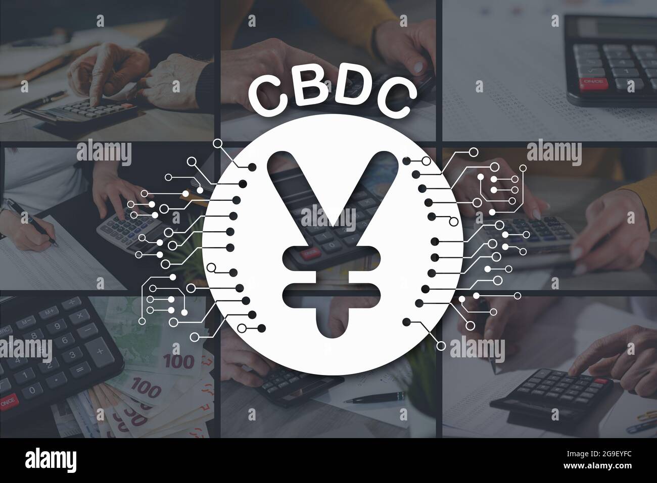 Cbdc concept illustrated by pictures on background Stock Photo - Alamy