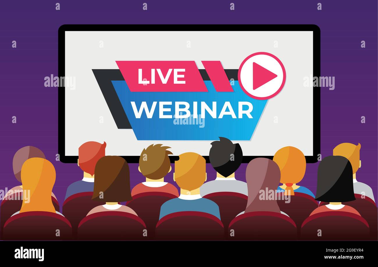 People watching live webinar. Digital network television live stream ...
