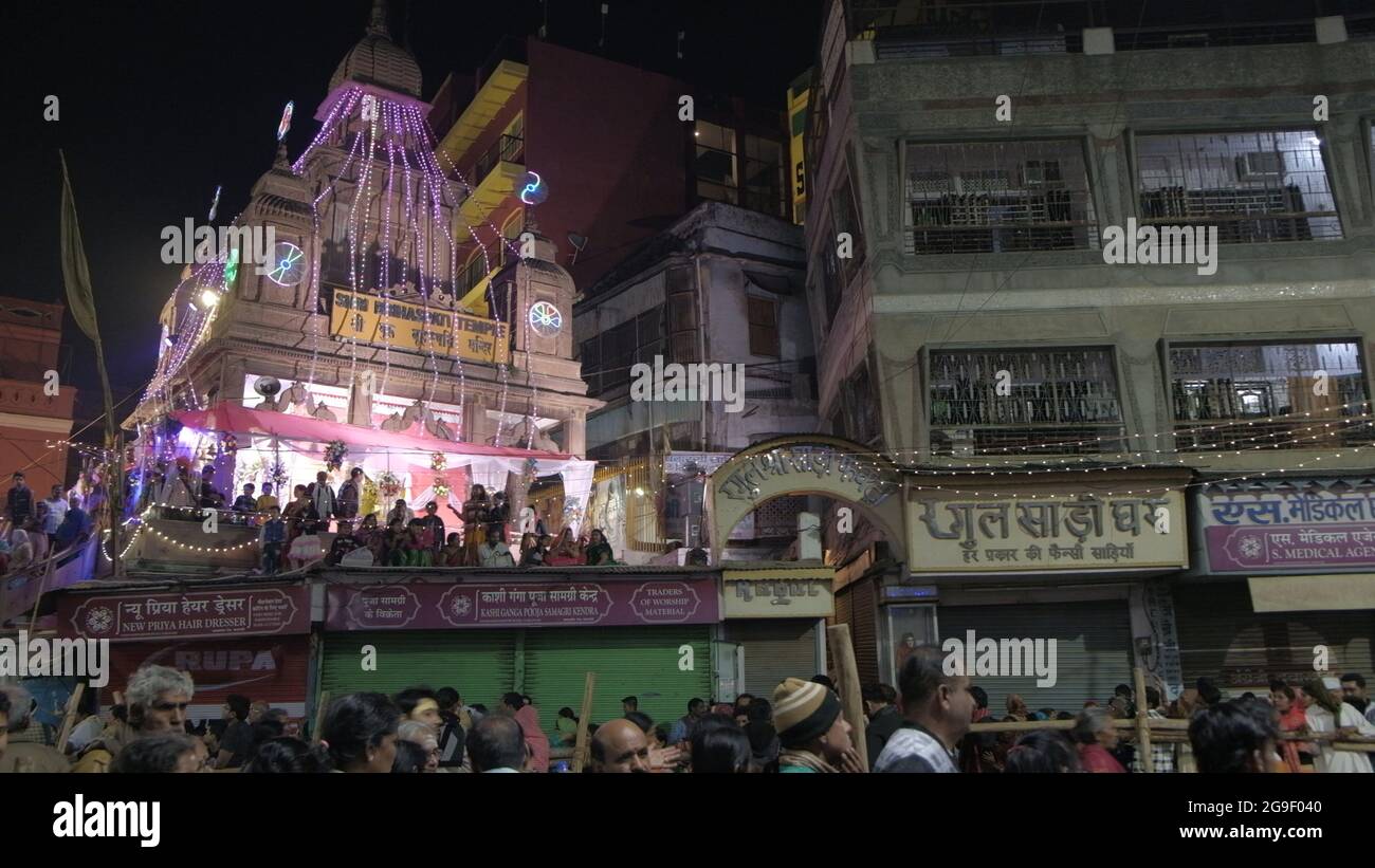 VARA, INDIA - Mar 04, 2019: The Ritual Prayers of Kashi city, the ...