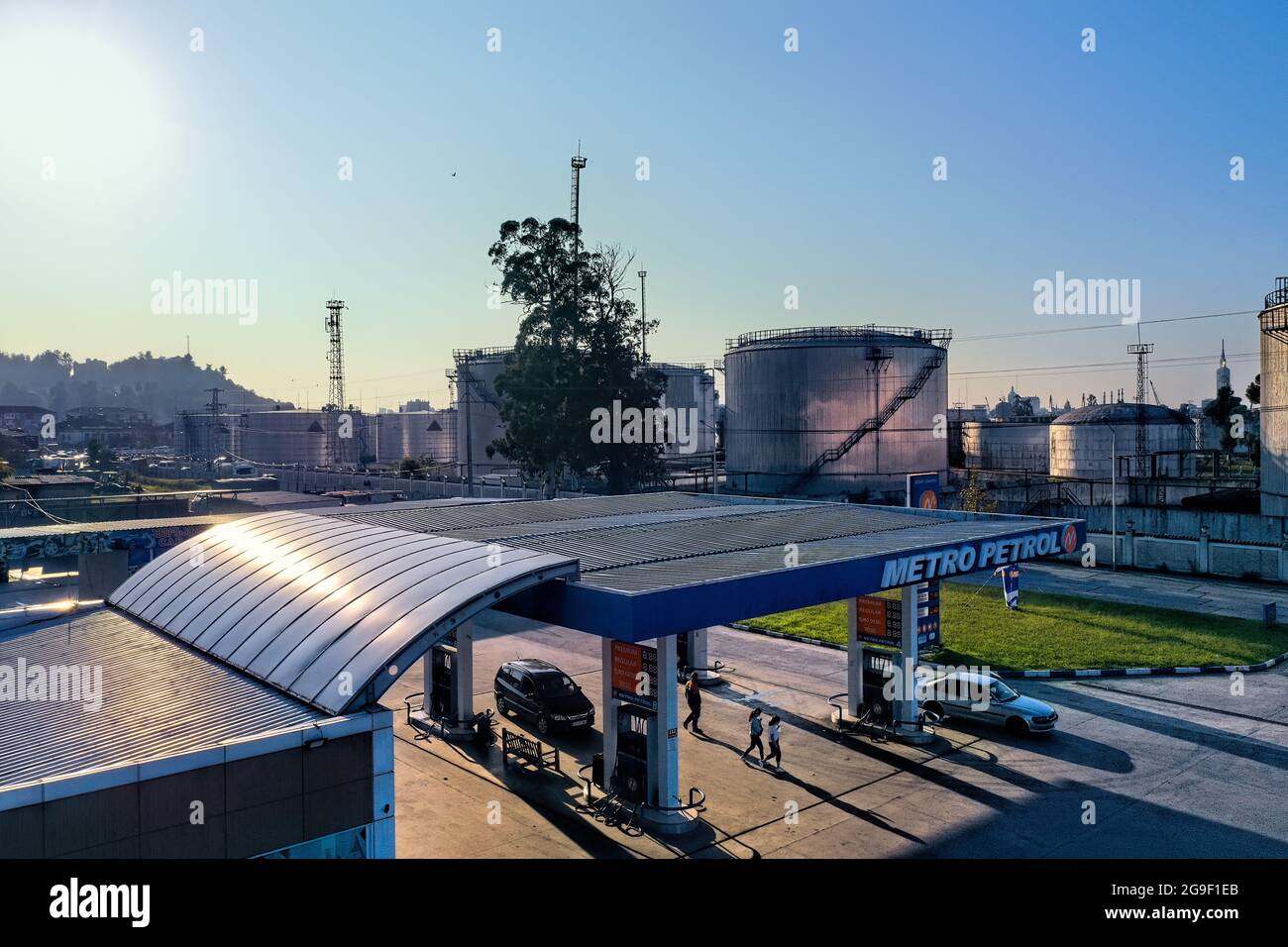 Batumi, Georgia - May 1, 2021: Aerial view of a gas station Stock Photo ...