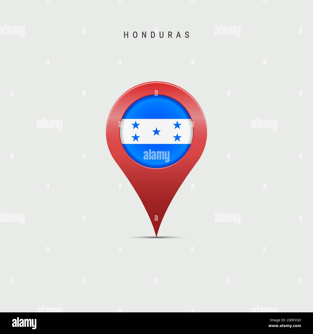 Teardrop map marker with flag of Honduras. Honduran flag inserted in ...