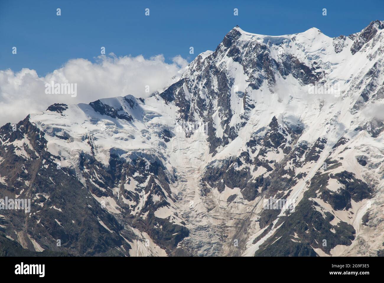View of Monte Rosa, one of the most famous peaks of all the Alps ...