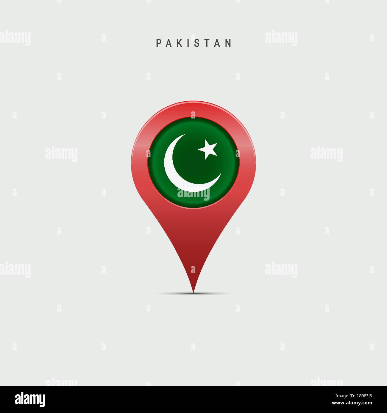 Teardrop map marker with flag of Pakistan. Pakistani flag inserted in ...