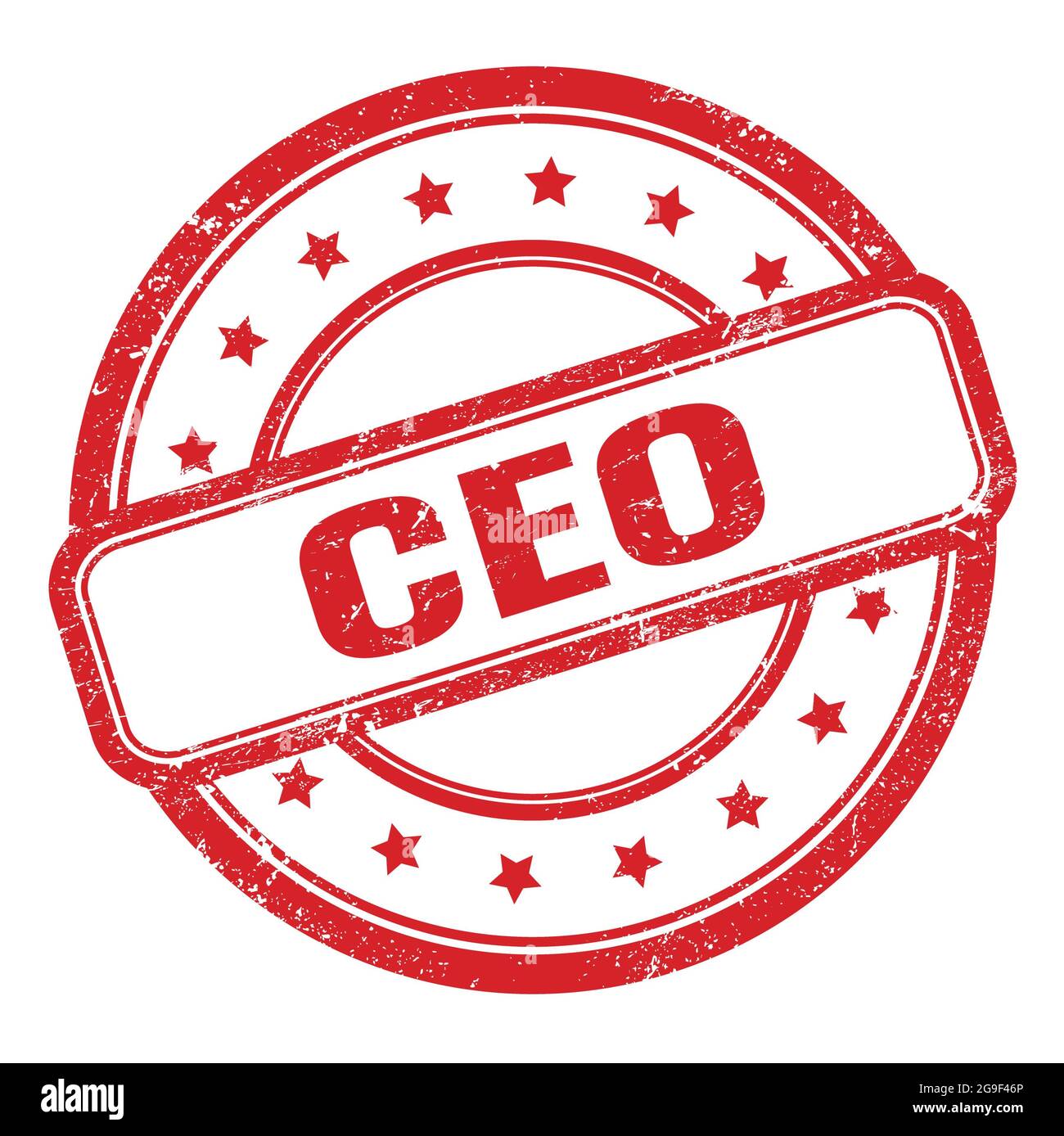 CEO text on red grungy vintage round rubber stamp Stock Photo - Alamy