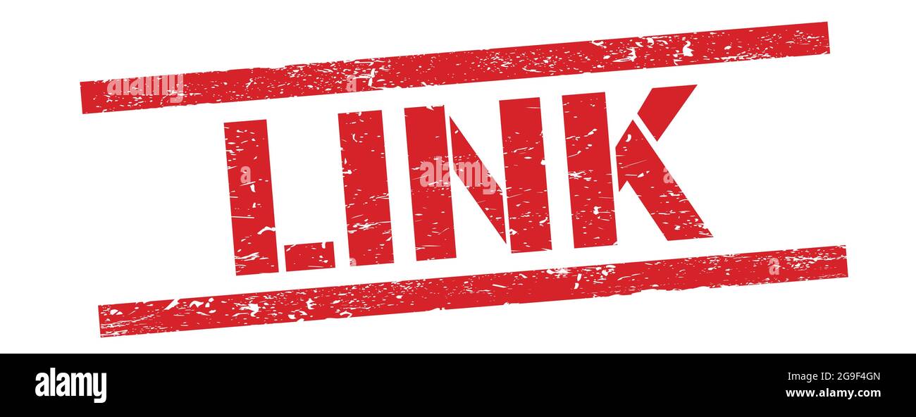 LINK text on red grungy rectangle stamp sign Stock Photo - Alamy