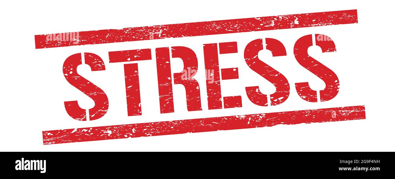 STRESS text on red grungy rectangle stamp sign Stock Photo - Alamy