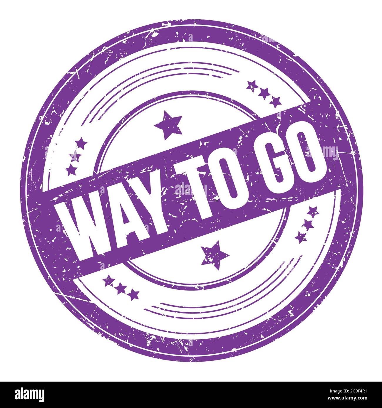 WAY TO GO text on violet indigo round grungy texture stamp Stock Photo ...