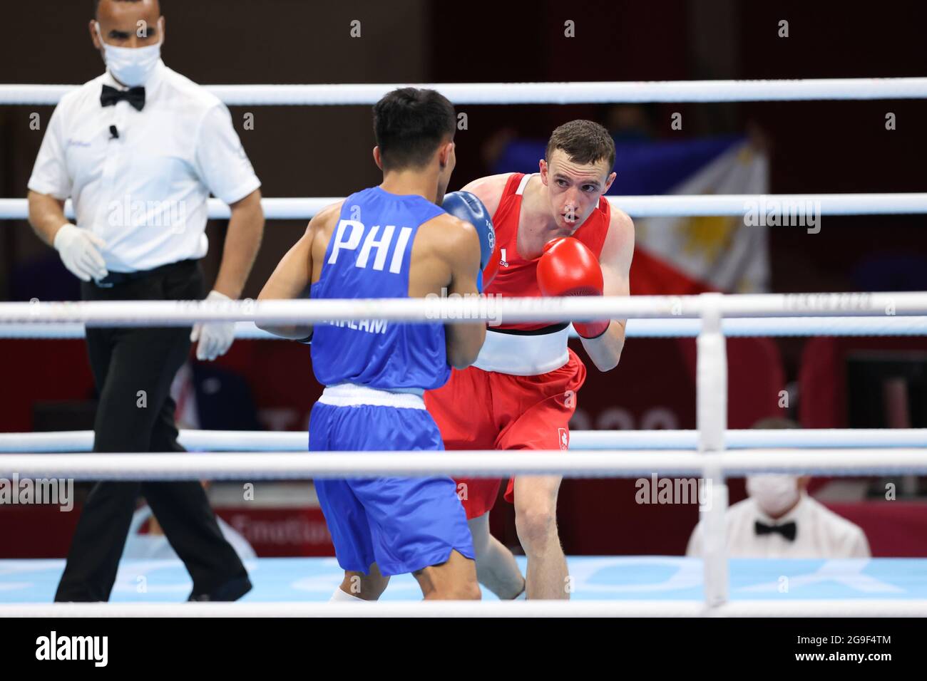 Tokyo, Japan. 26th July, 2021. IRVINE Brendan (IRL) in red fights ...