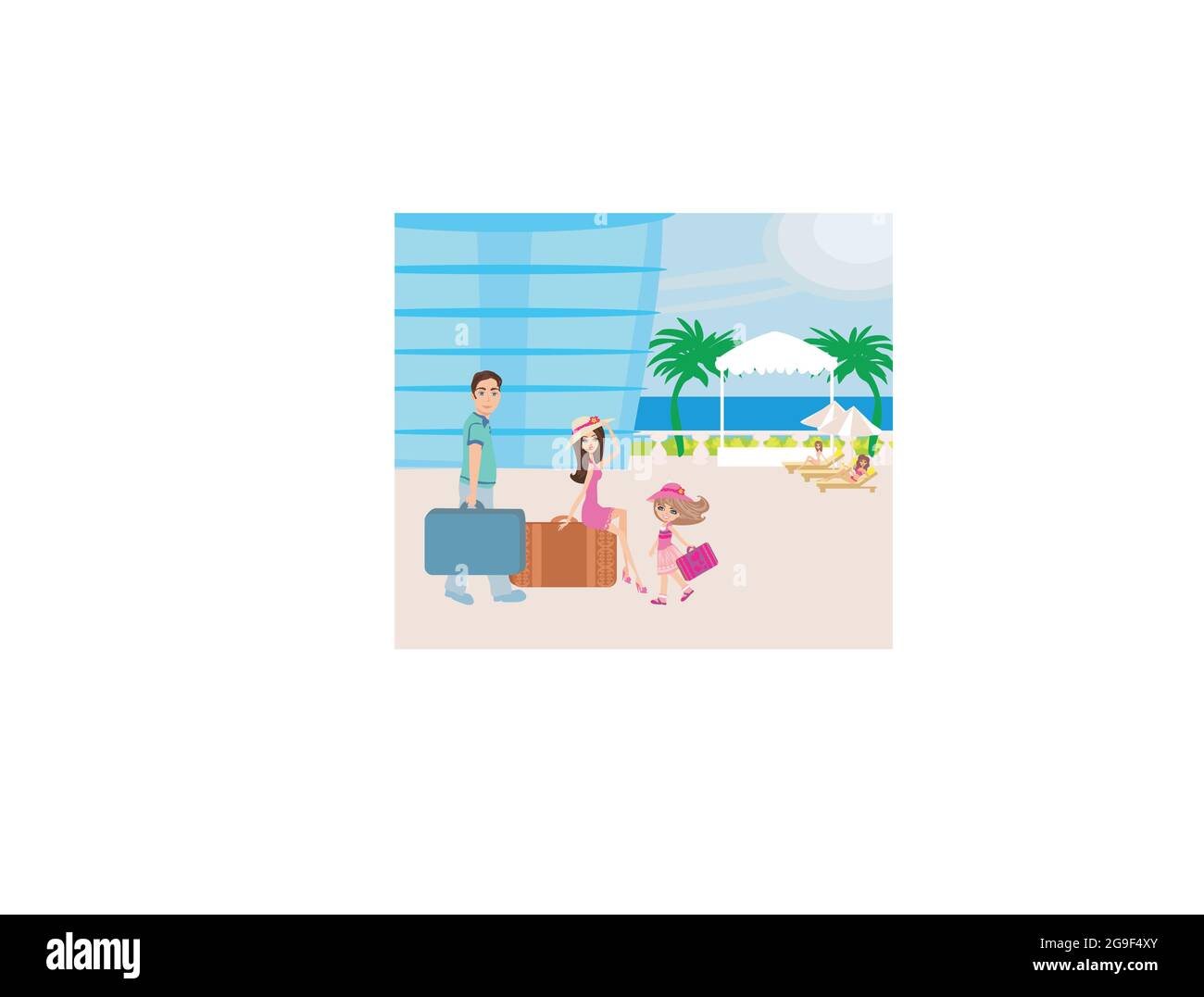 Mother daughter summer vacations Stock Vector Images - Alamy