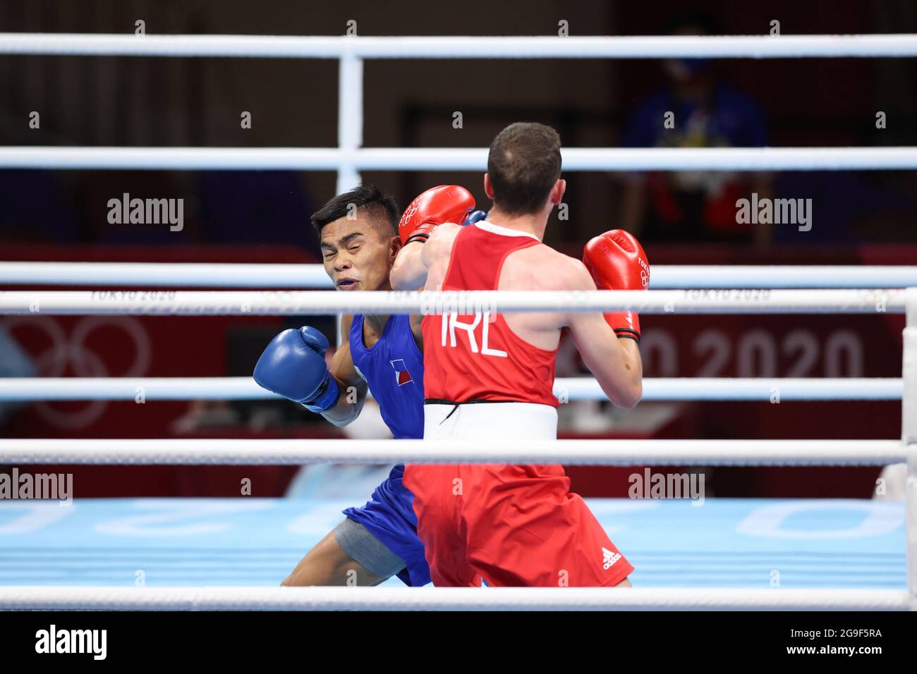 Tokyo, Japan. 26th July, 2021. IRVINE Brendan (IRL) in red fights ...